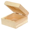 XIBUFE Mini Wood Craft Box with Hinged Lid and Magnetic Closure, 3.5 ...