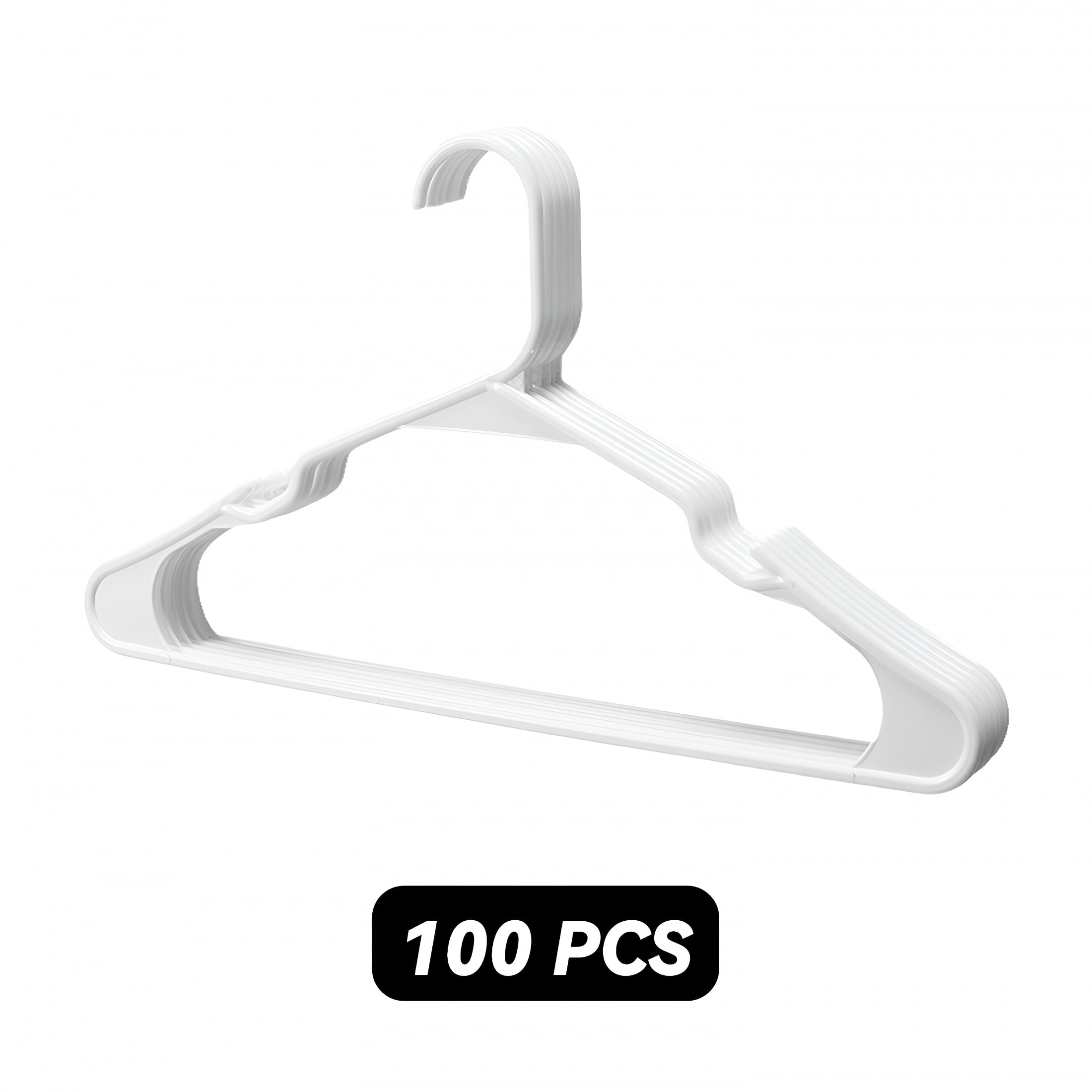 XIBUFE Plastic Hangers 100 Pack - Space Saving Clothes Hanger - Durable ...