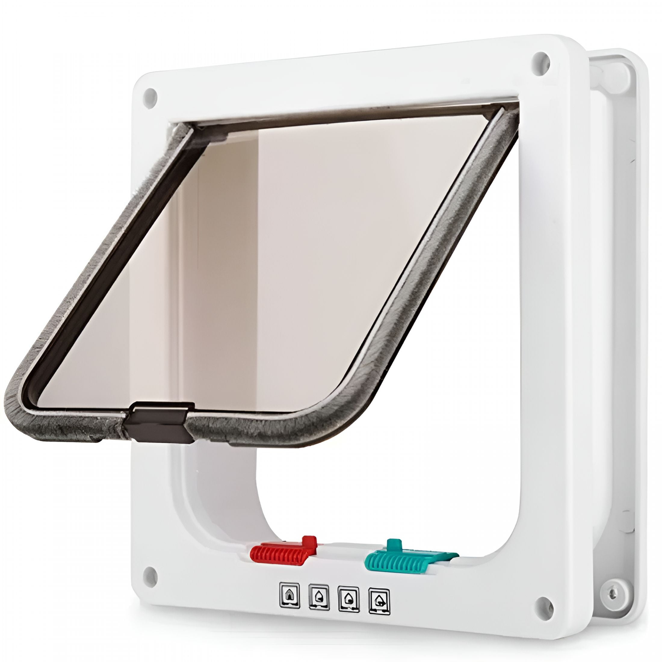 XIBUFE Security Pet Door - 4-Way Lock Abs Flap for Dogs & Cats ...