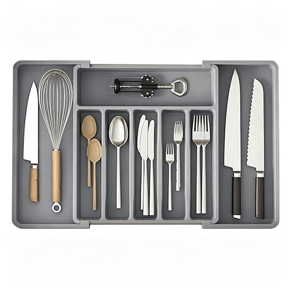 XIBUFE Silverware Organizer,Expandable Utensil Tray for Kitchen ...