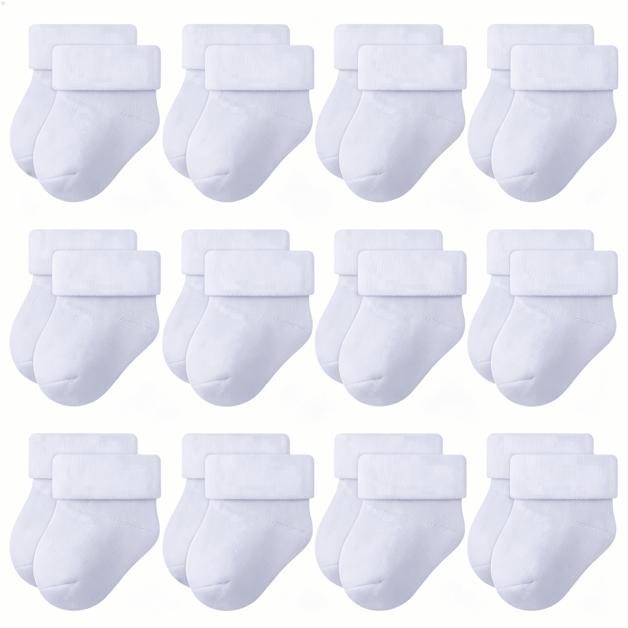 XIBUFE Thick Terry Turn Cuff Newborn Socks for Baby Boys and Girls ...