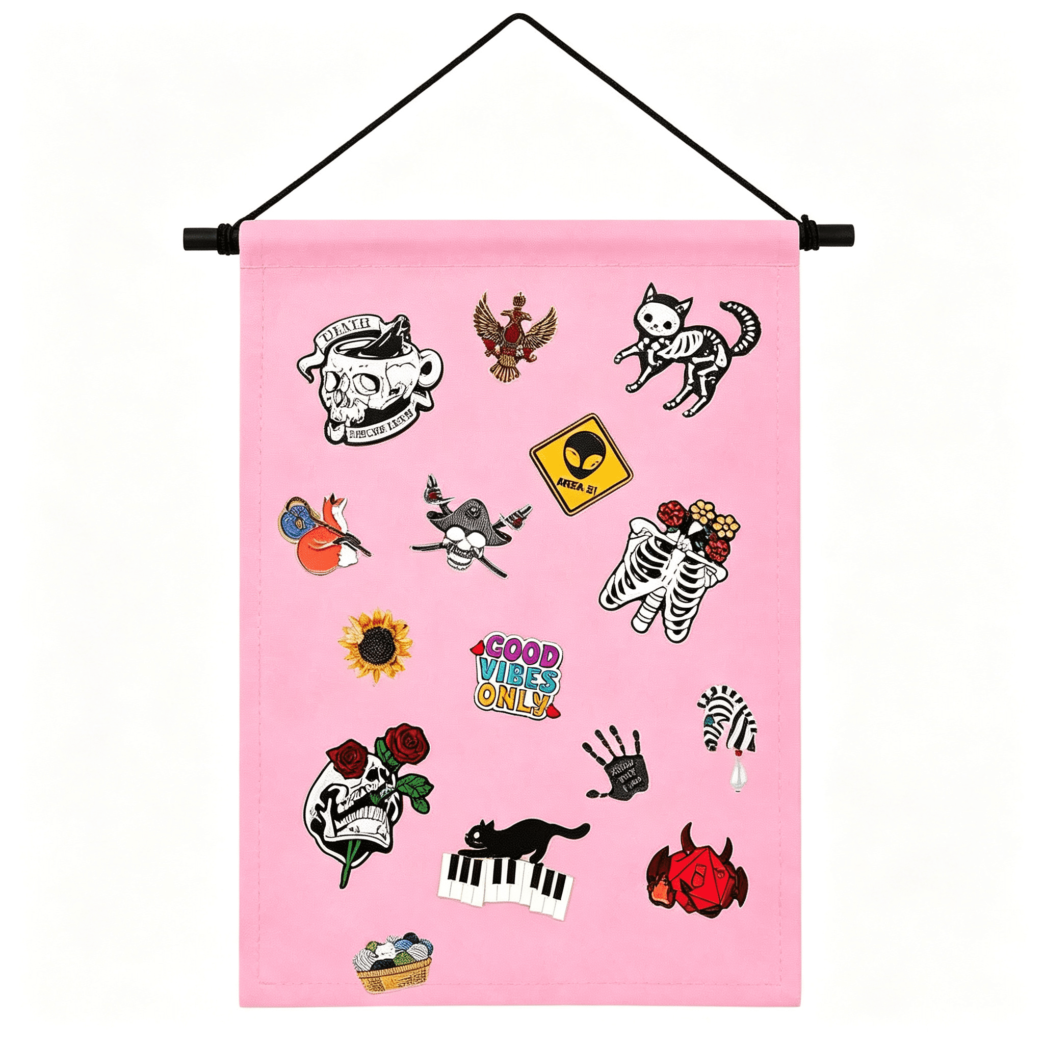 XIBUFE Wall Hanging Brooch Jewelry Storage Case Canvas Display Stand ...