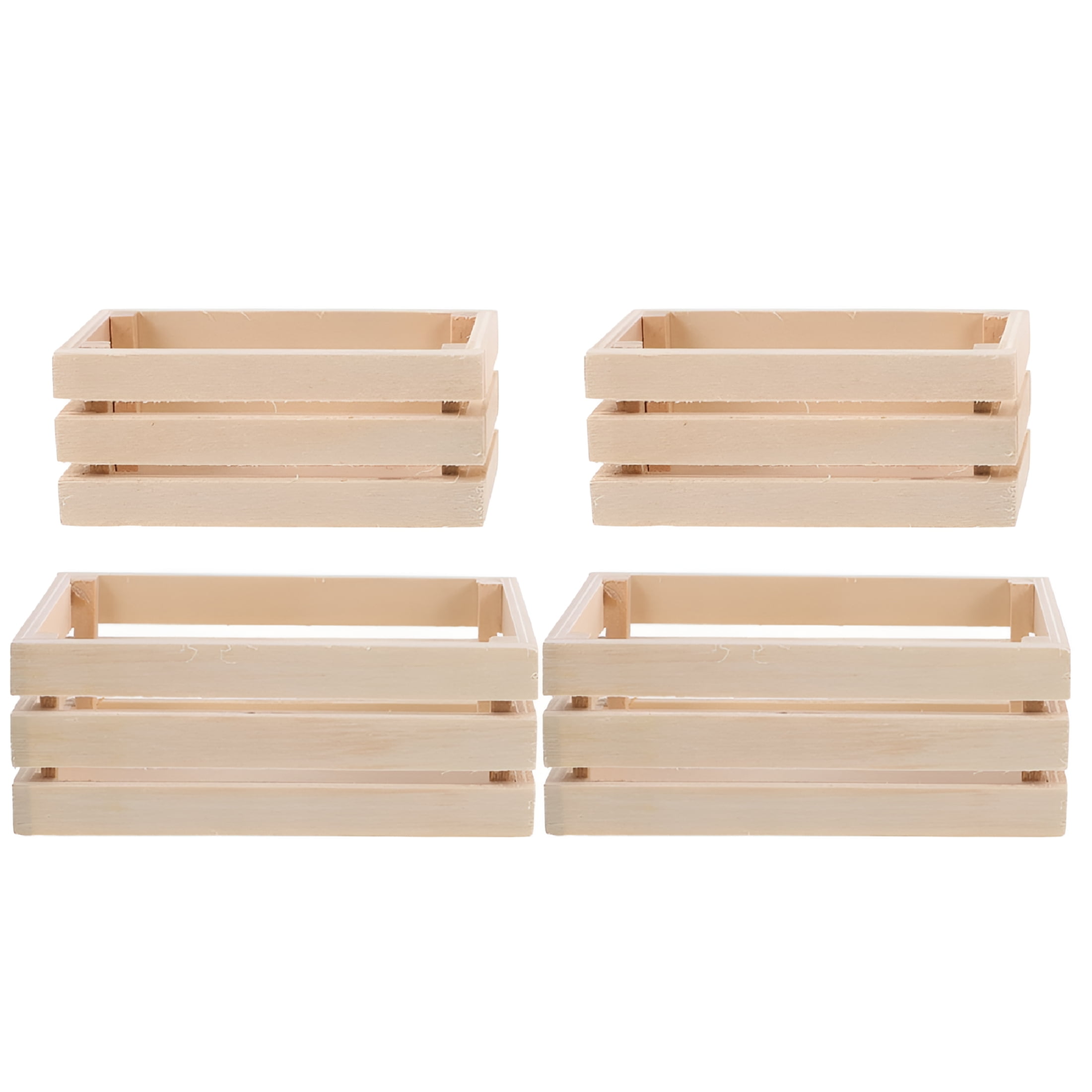 XIBUFE Wooden Mini Crates for Crafts with Rustic Khaki Color, for Decor ...