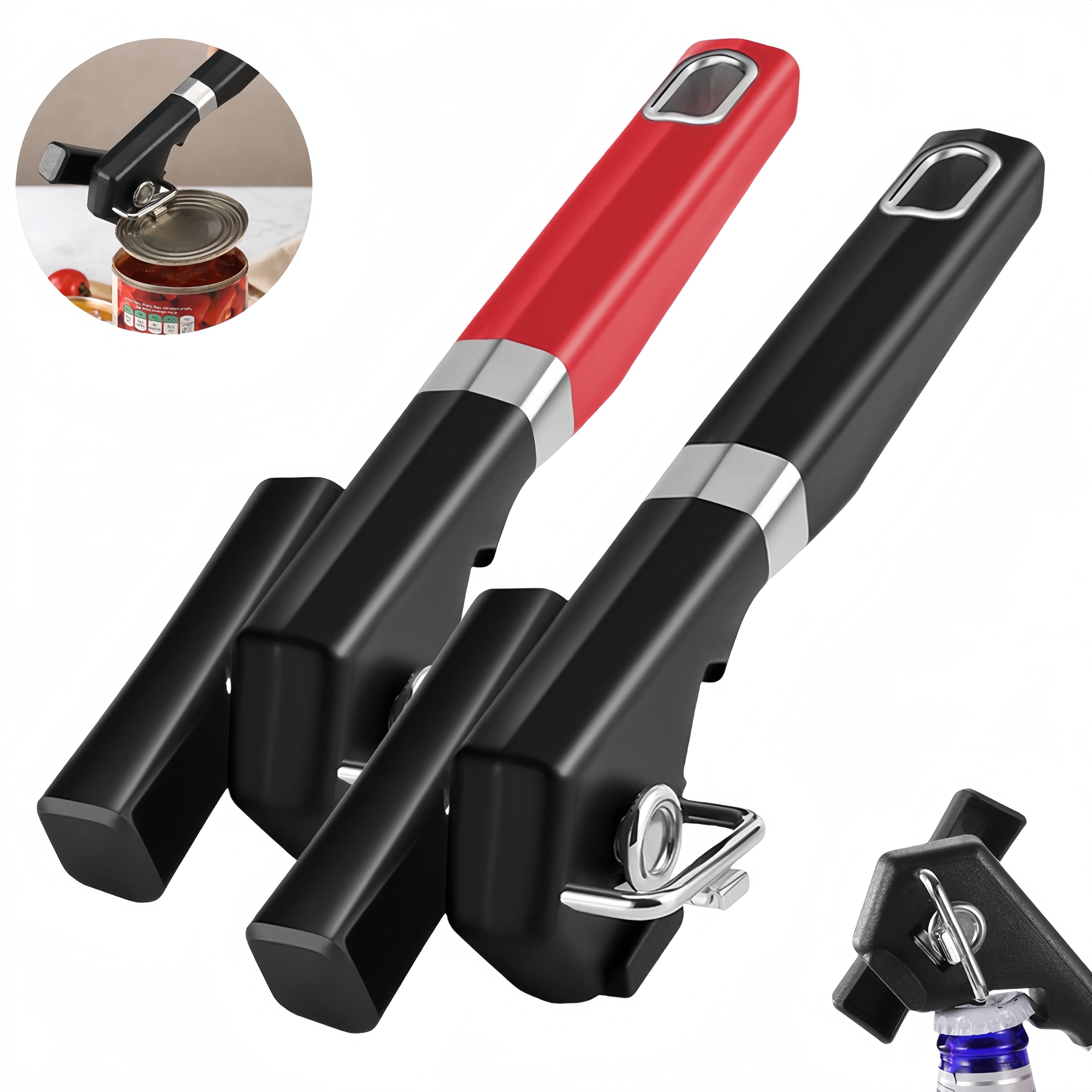 2 in 1 Safety Can Opener Manual Smooth Edge & Bottle Opener, No-Trouble ...