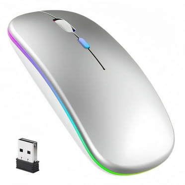 Wireless Charging Bluetooth Mouse, 2.4G and BT5.2 Dual Mode with RGB Lighting for Laptop, Tablet ...