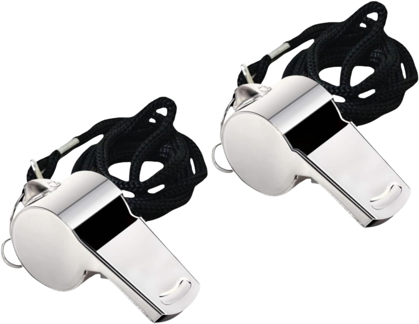 XICHENGHISDAI Whistles, 2-Pack Stainless Steel Whistles with Lanyard ...