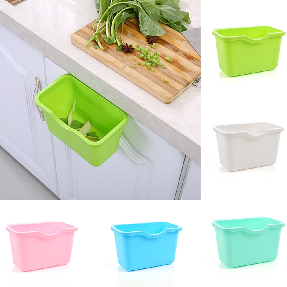XIEC Kitchen Cabinet Door Plastic Basket Hanging Trash Can Waste Bin ...