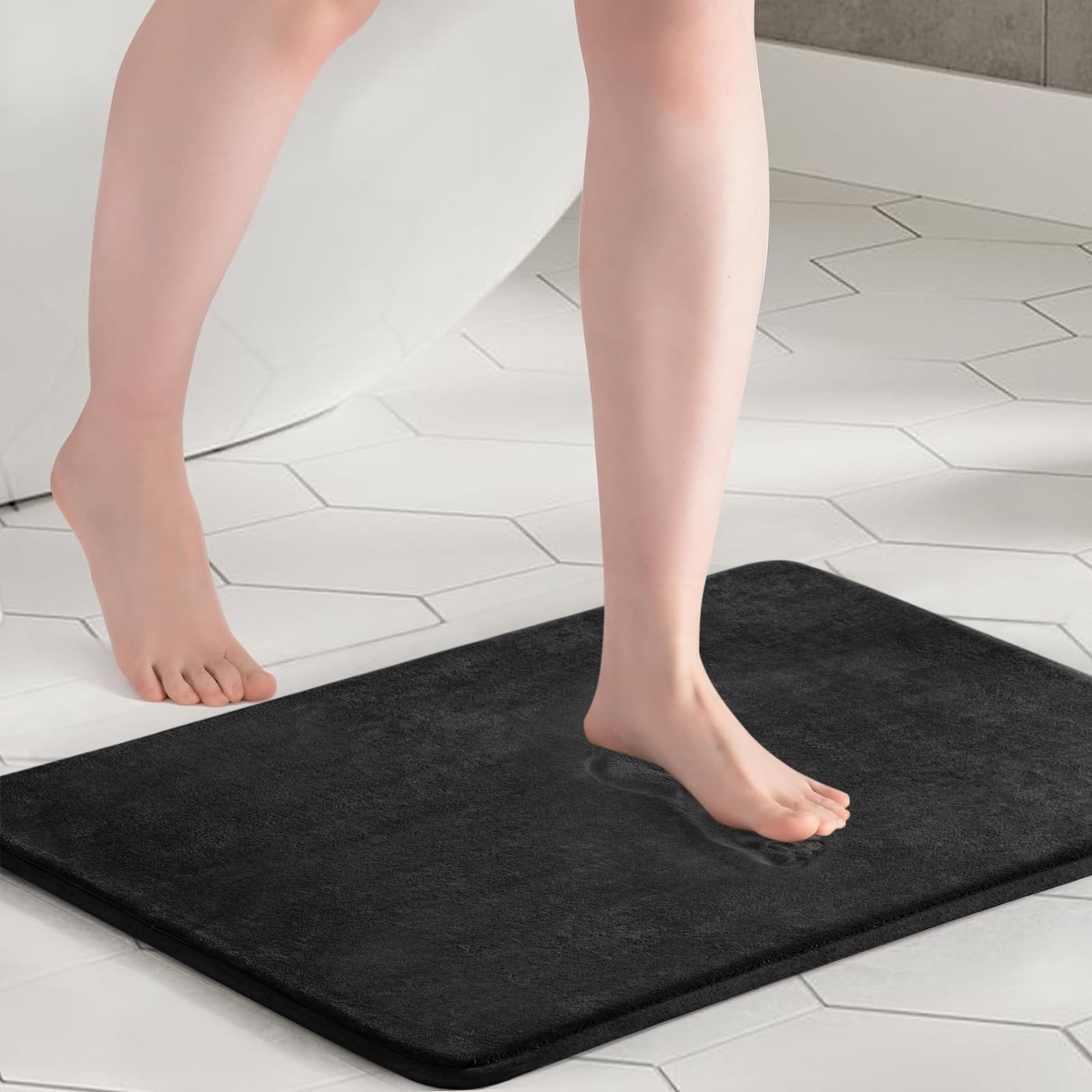 XIECUVA Memory Foam Bathroom Rugs, Non-Slip Bath Rugs, Machine Washable ...