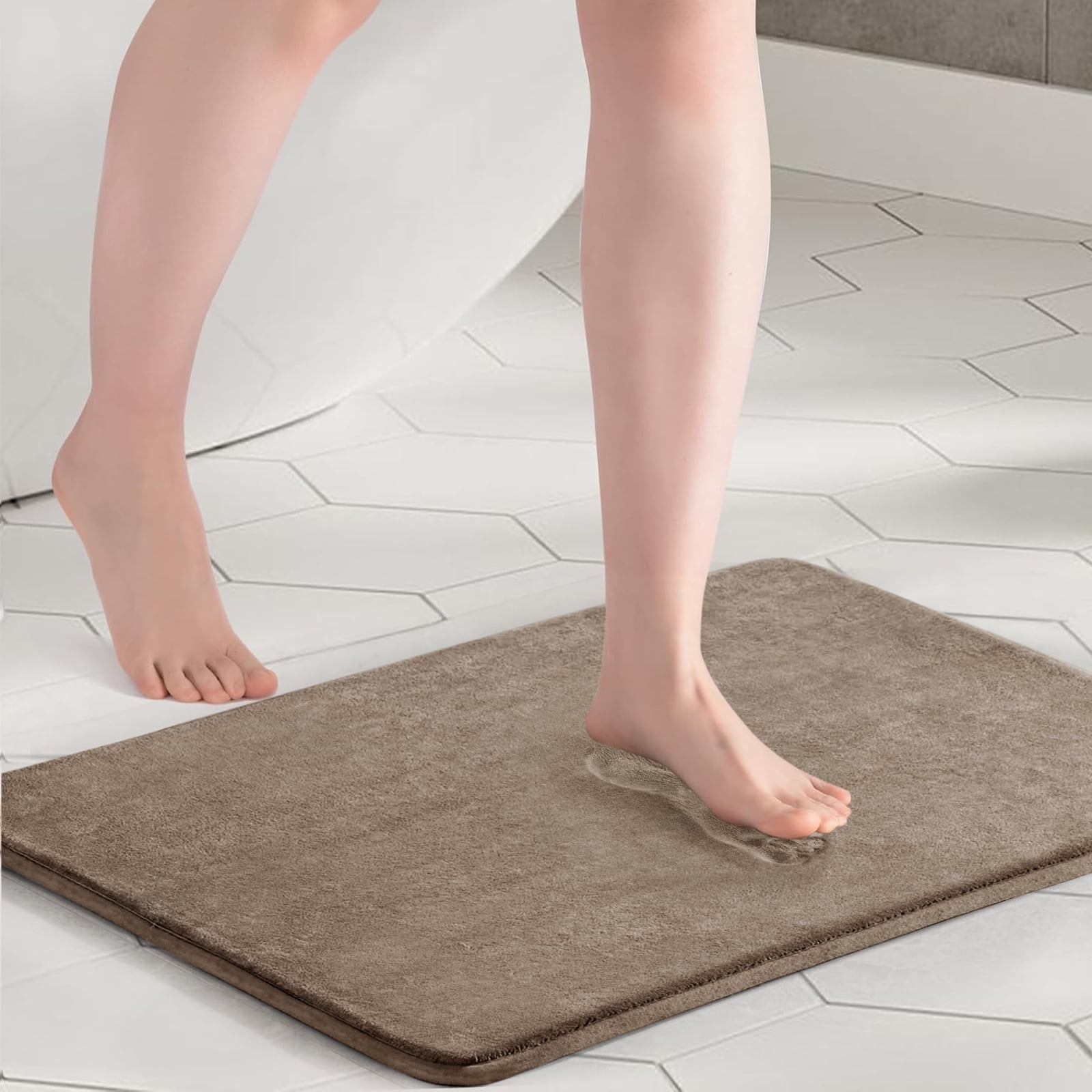 XIECUVA Memory Foam Bathroom Rugs, Non-Slip Bath Rugs, Machine Washable ...