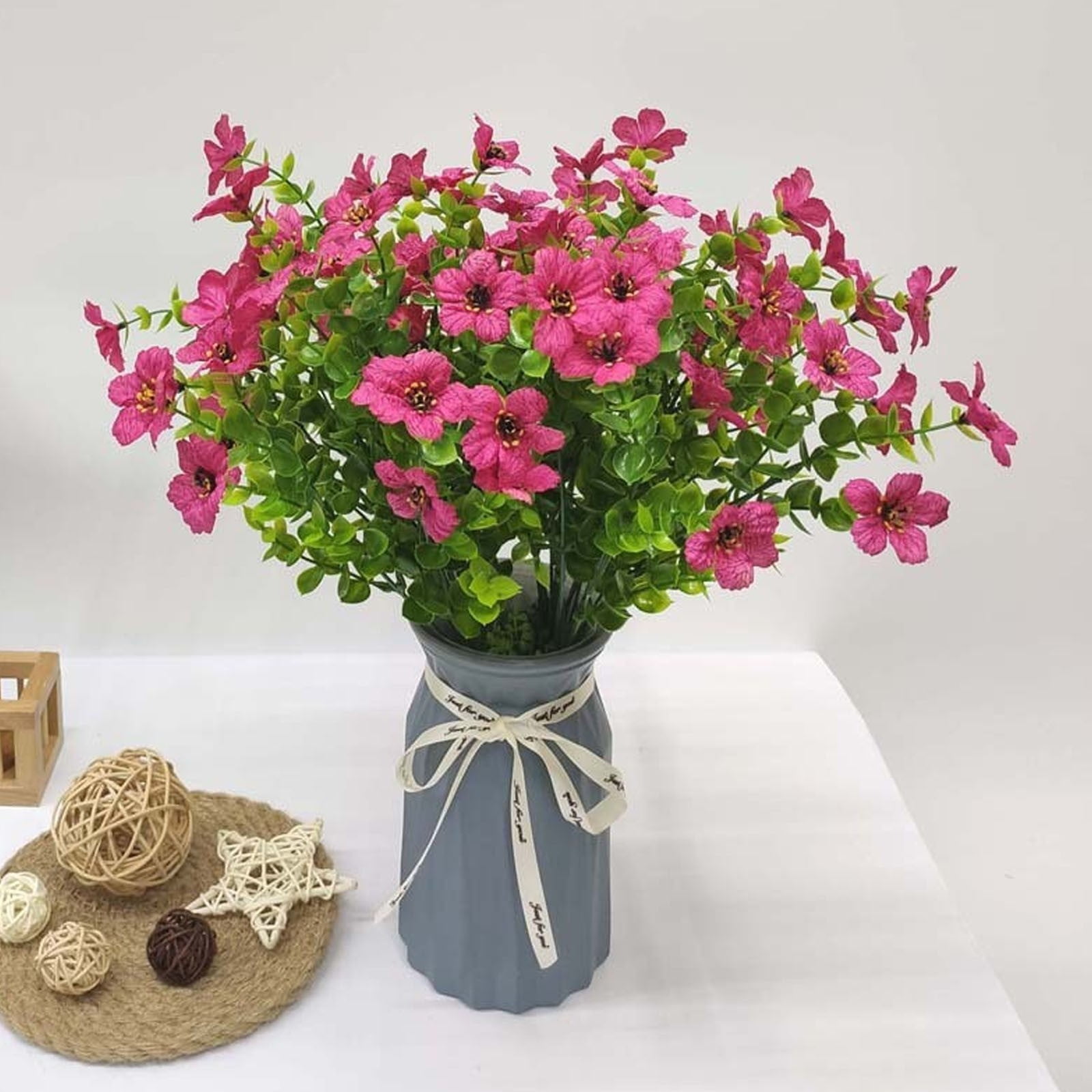 XIEULQP 18 Bundles Artificial Flowers for Decorations Fake Silk Plants ...