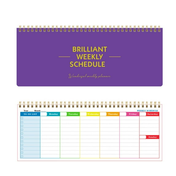 XIEULQP 2025 Weekly Planner with English Border Design - Spiral Bound ...