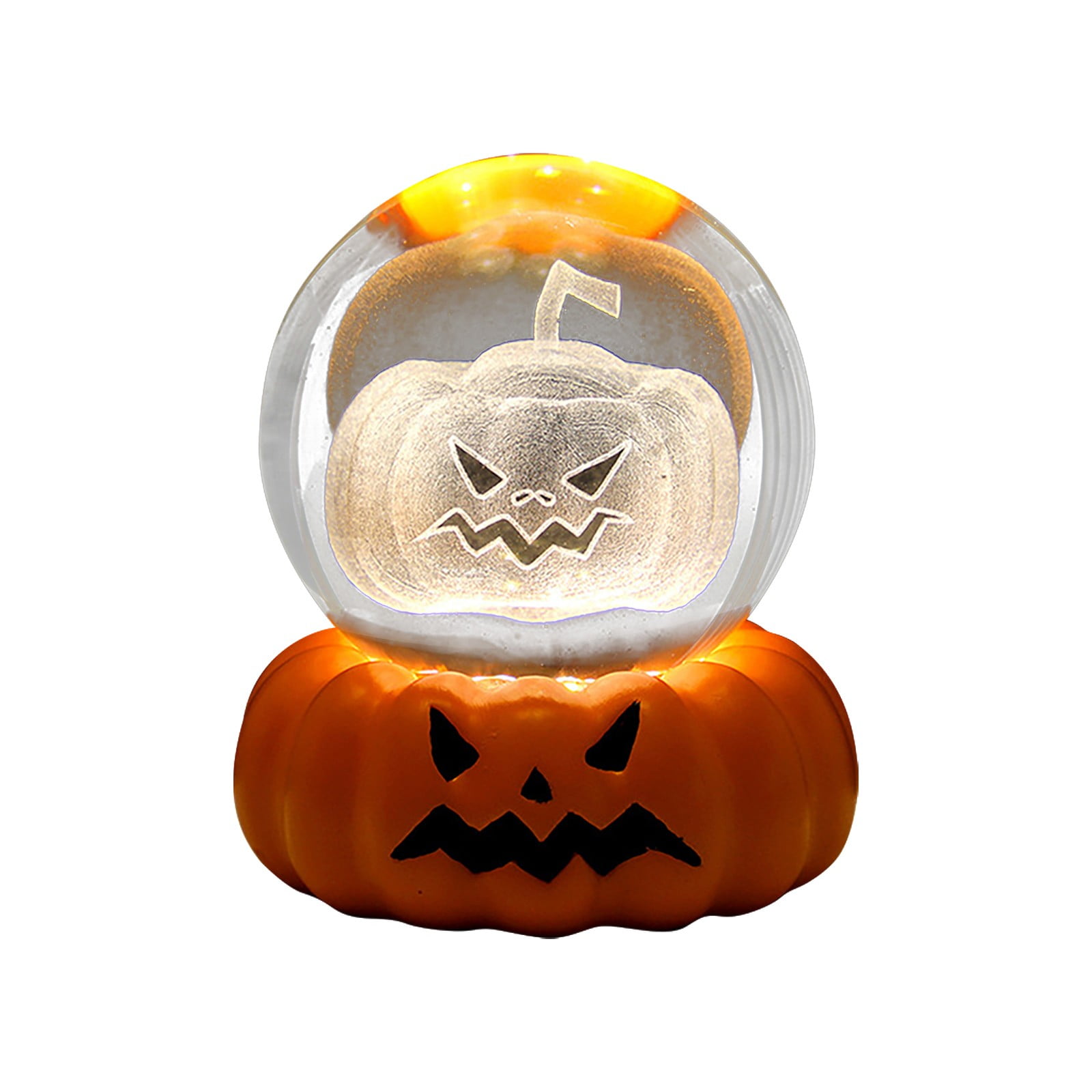 XIEULQP 3D Engraved Pumpkin Night Light - Witch & Cemetery Scene ...