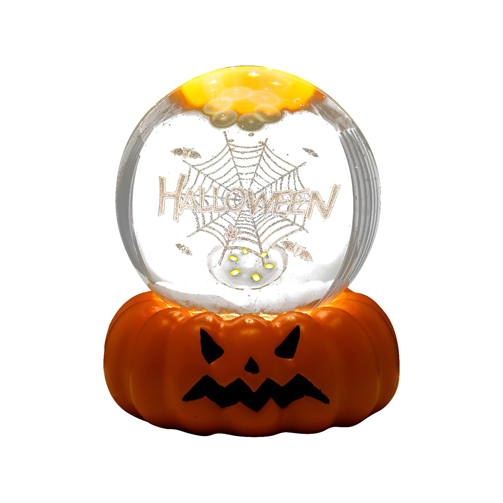 XIEULQP 3D Engraved Pumpkin Night Light - Witch & Cemetery Scene ...
