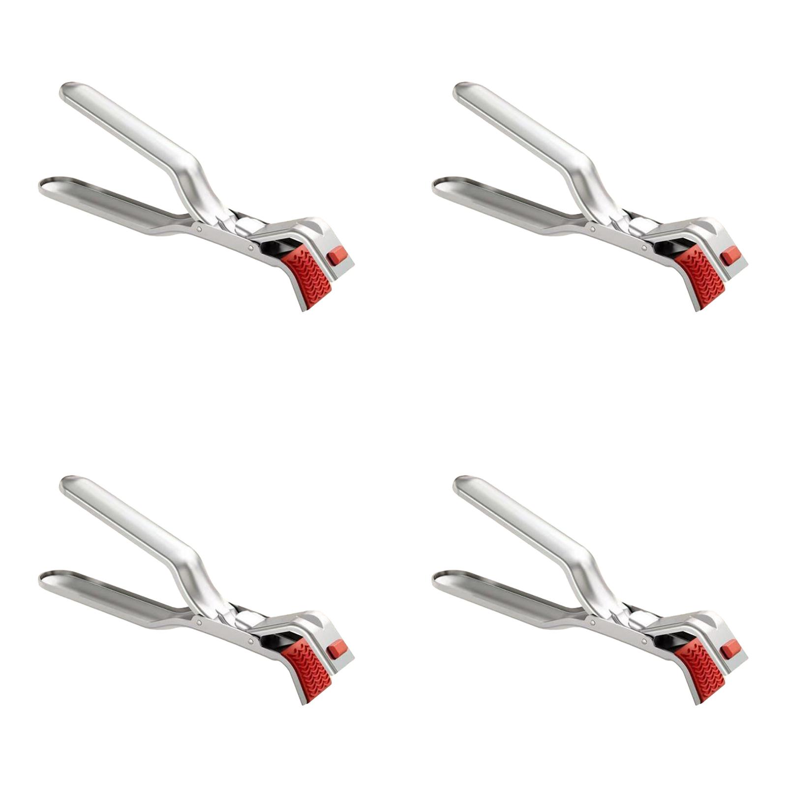 XIEULQP 4 Pcs Stainless Steel Hot Plate Gripper Clips - Multi-Purpose ...