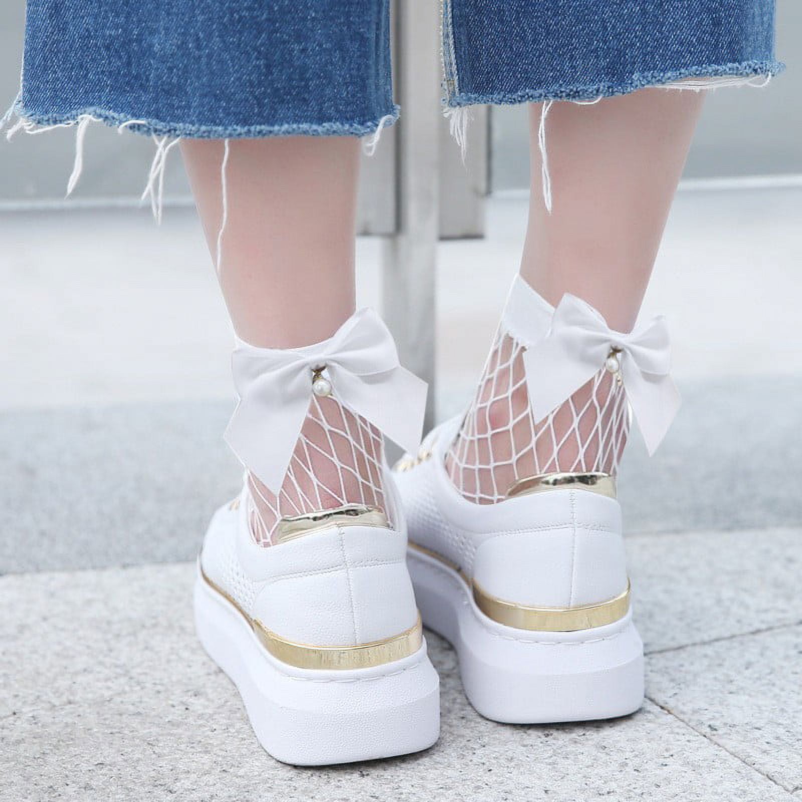 XIEULQP Ankle High Socks for Womens Girls Sexy Mesh Lace Fish Net Short ...