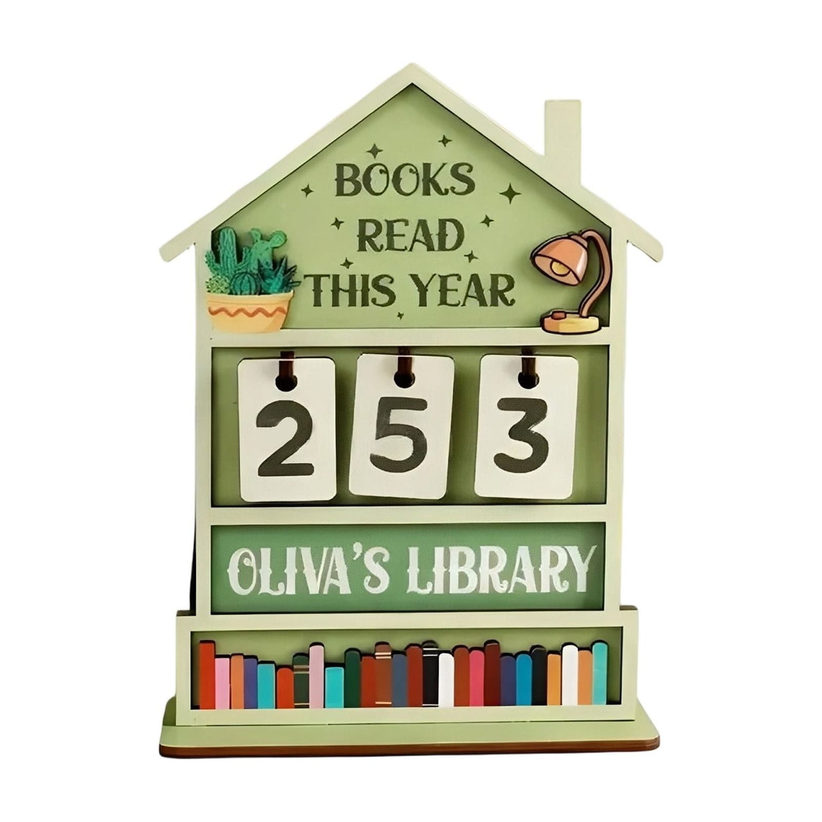 XIEULQP Books Read This Year Counter Sign, Wooden Reading Tracker ...