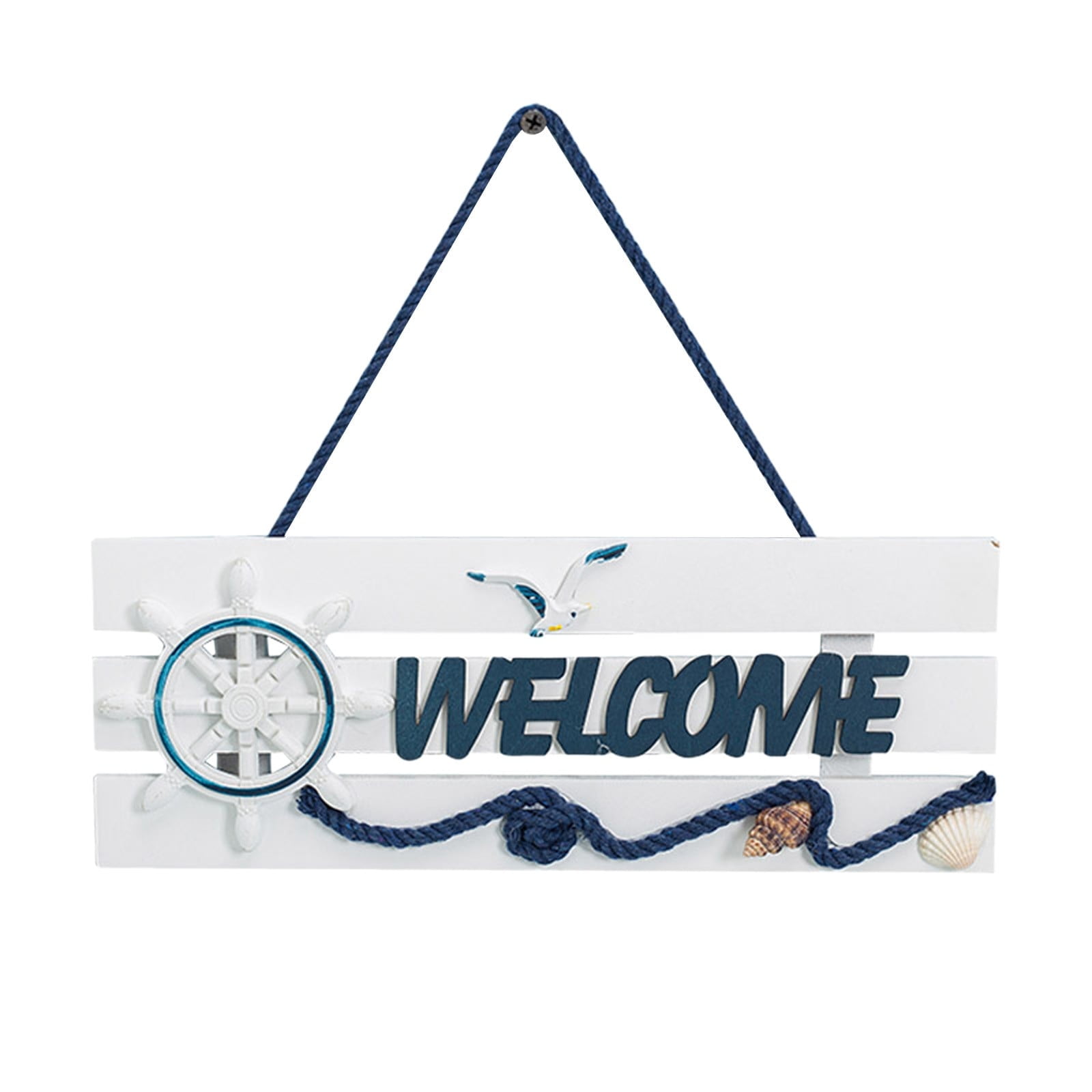 XIEULQP Coastal Seagull Wooden Welcome Sign - Summer Beach House Door ...