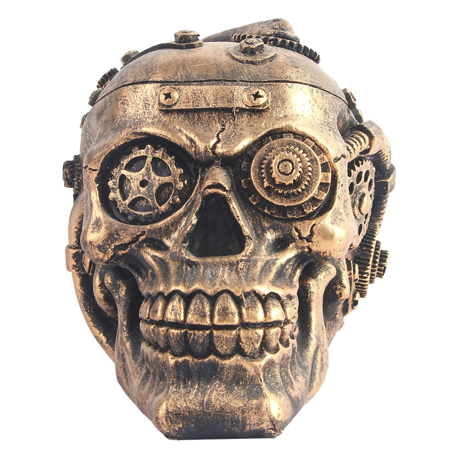 XIEULQP Halloween Steampunk Gothic Skull Decor - Sci-fi Human Head ...