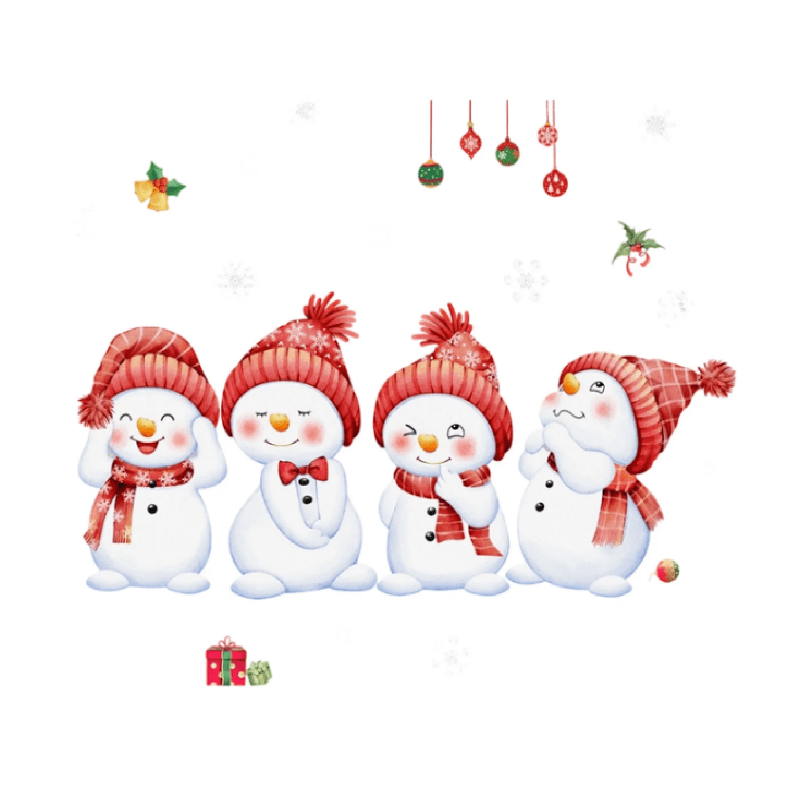 XIEULQP Multi-Expression Snowman Window Stickers with Electrostatic ...