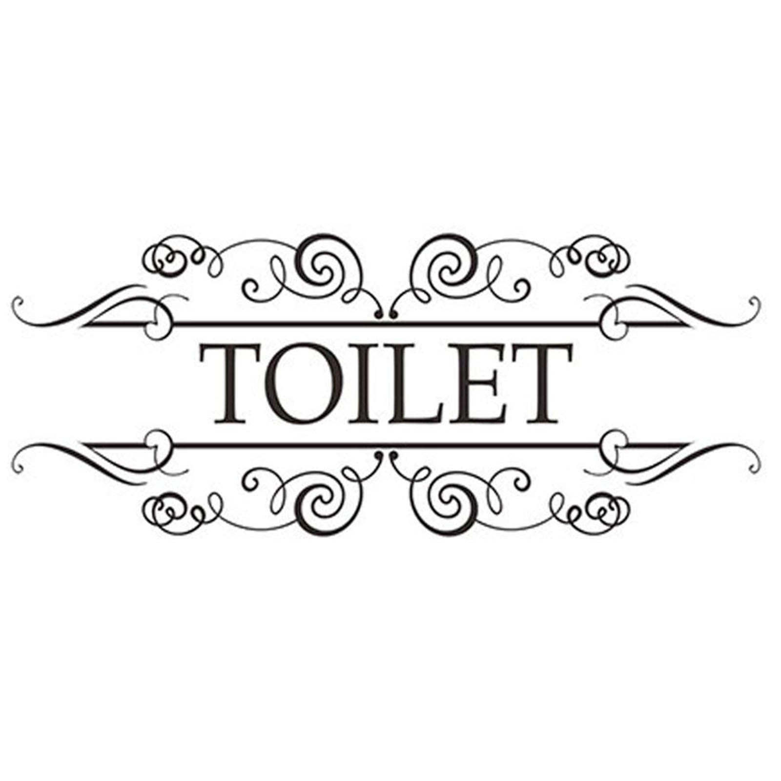 XIEULQP Restroom Sign Wall Decal Vinyl Stickers, Removable Cute Art ...