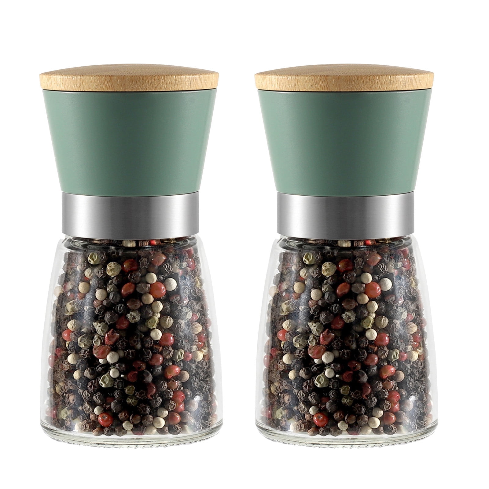 XIEULQP Salt and Pepper Grinder Set, Refillable Grinder Adjustable ...