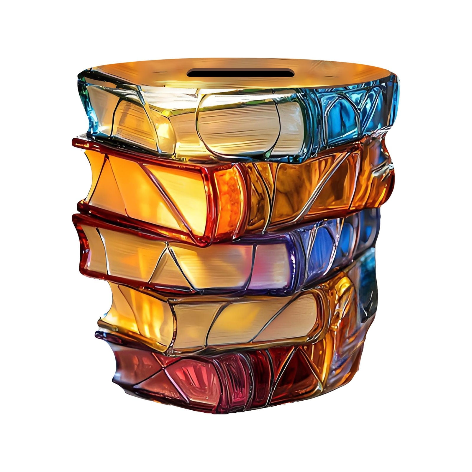 XIEULQP Stackable Book Design Glass Money Bank - Artistic Home Decor ...