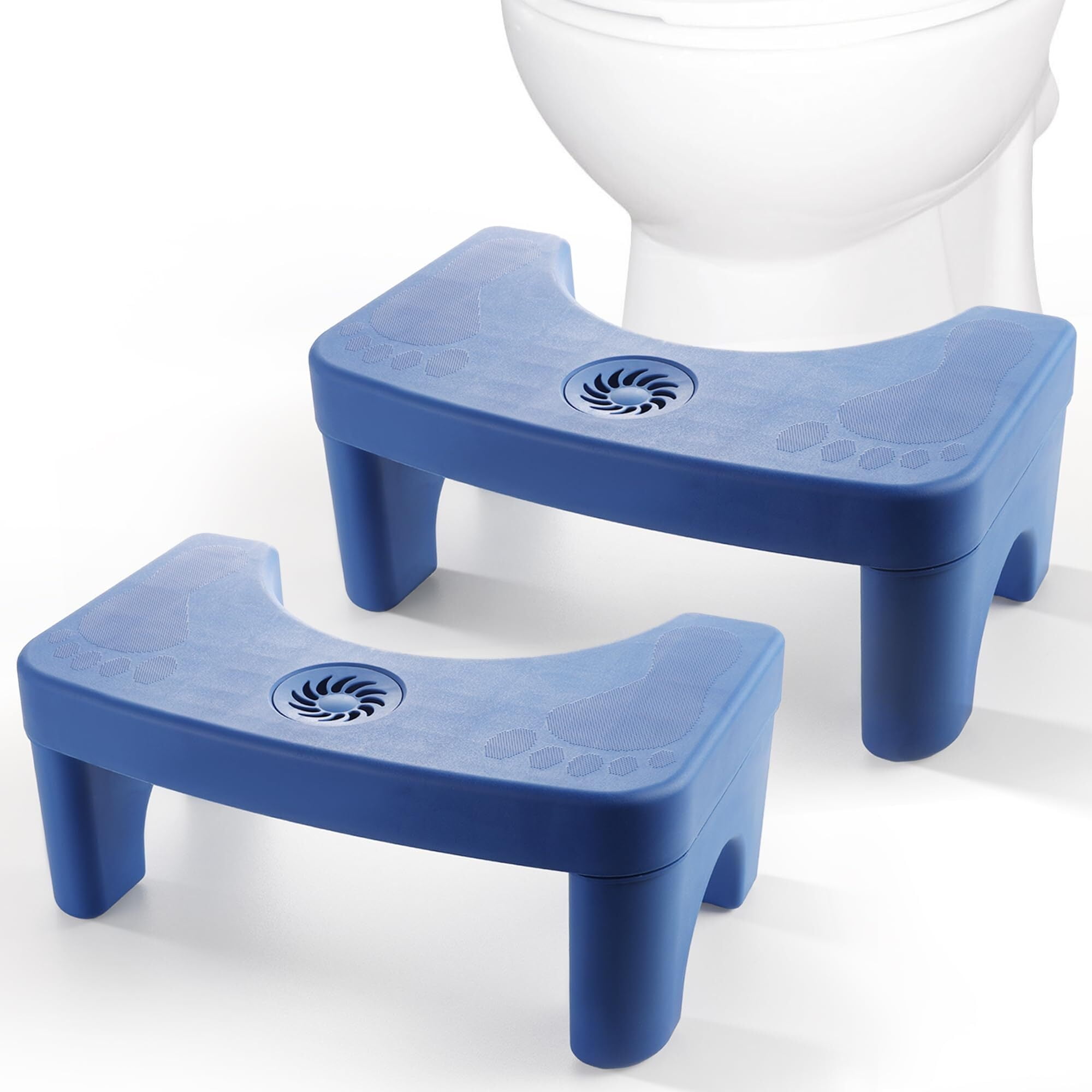 XIEZD 2 Pack Toilet Potty Stool,Squatting Poop Foot Stool, Plastic ...