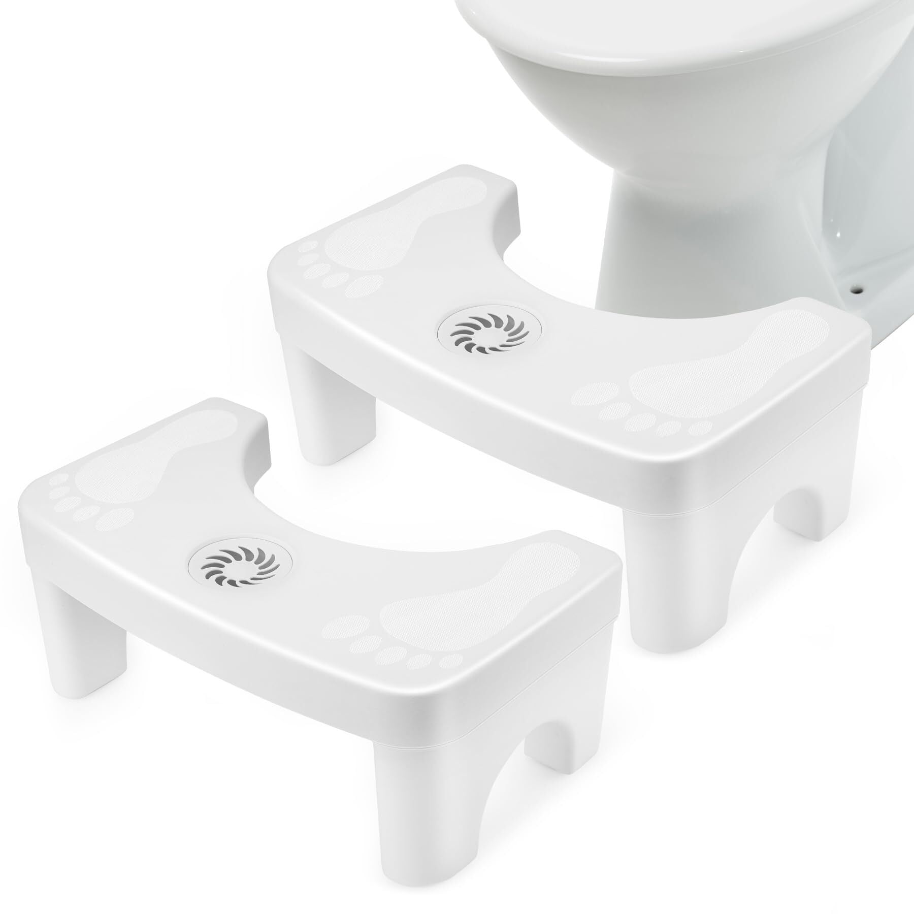 XIEZD 2 Pack Toilet Potty Stool,Squatting Poop Foot Stool, Plastic ...