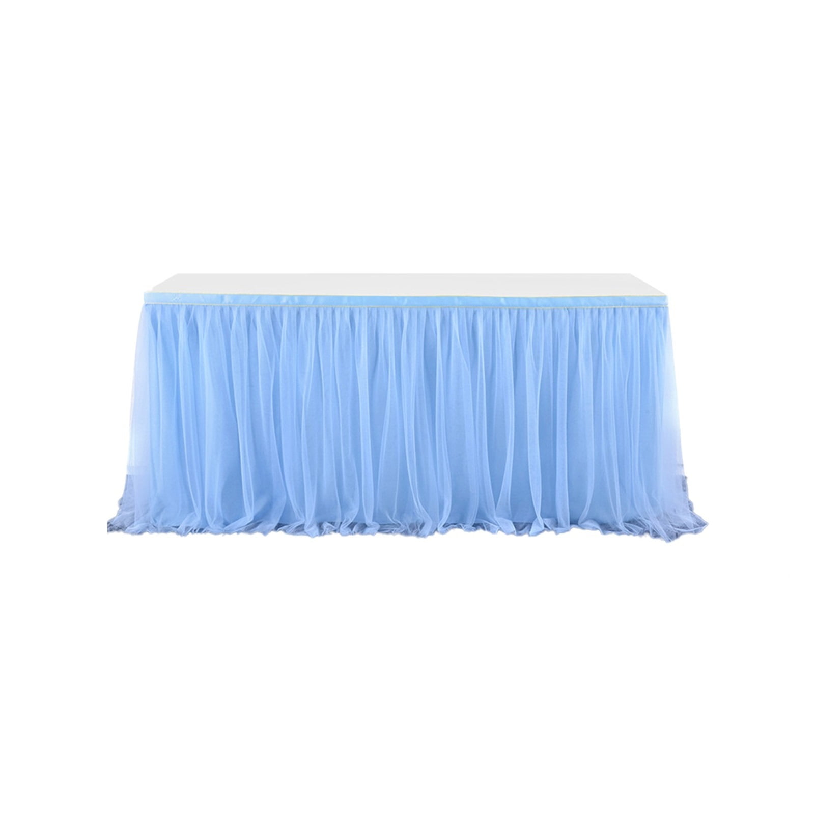 XIEZD Wedding Party Tutu Tulle Table Skirt Cover Tableware Cloth Shower ...