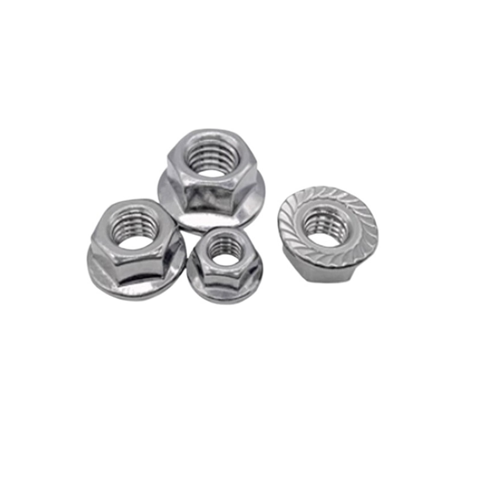 XIEZHID 2-10pcs M5 M6 M8 M10 M12 Left Thread Flange Hex Nut A2-70 ...
