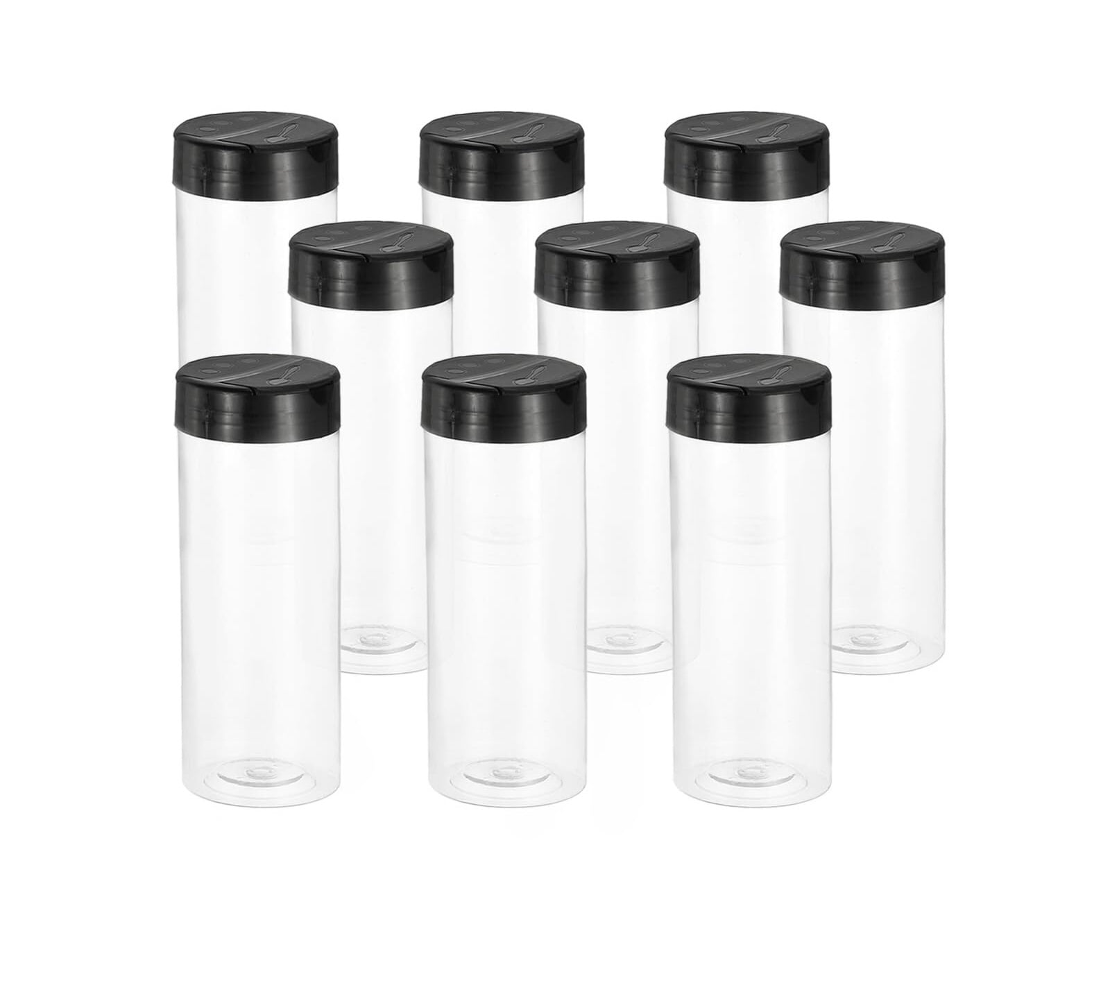 XIEZHID 3.4 oz. Plastic Spice Jar with Shaker Lid, 10 Refillable Empty ...