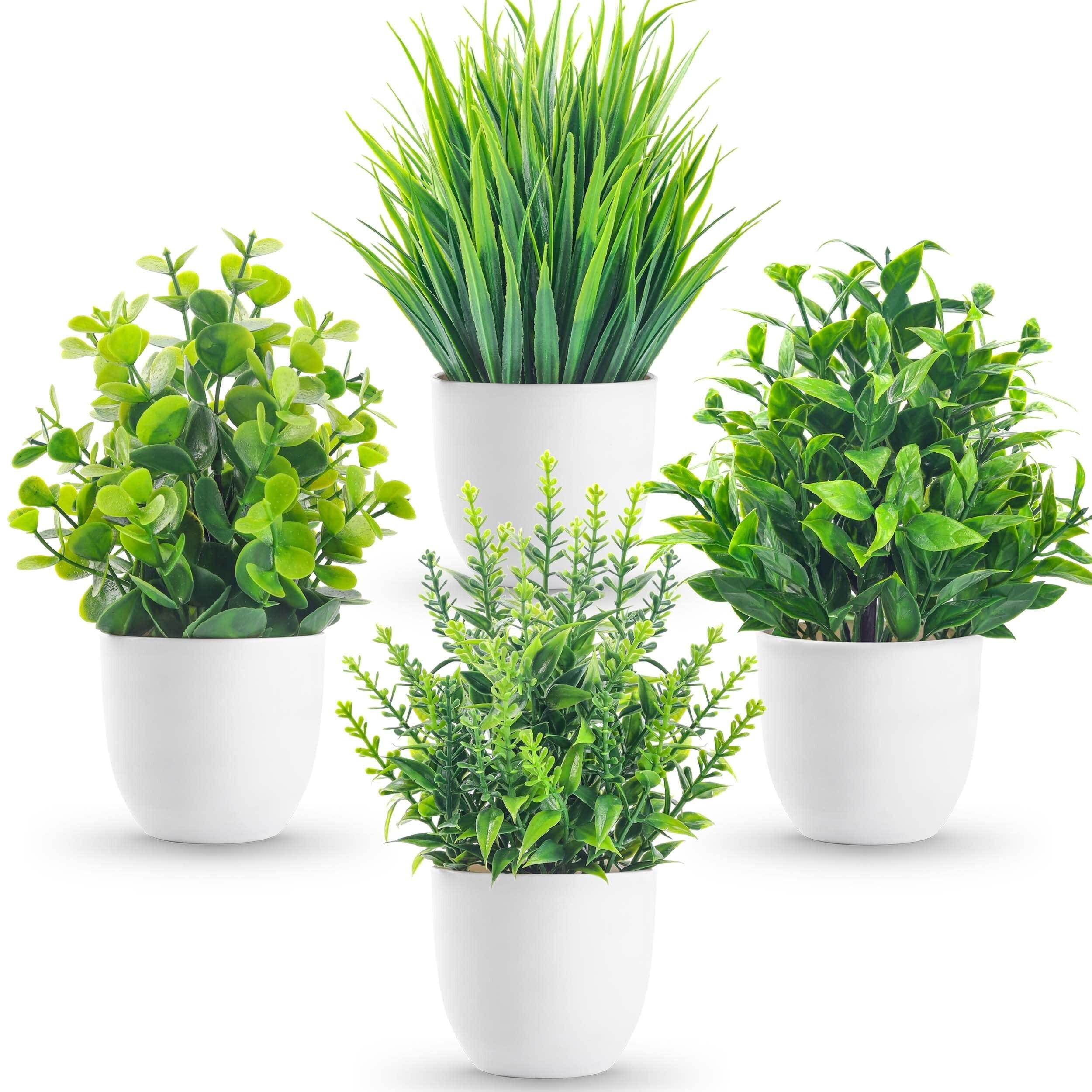 XIEzd 4 Pack Fake Plants Small Artificial Faux Plants Indoor for Home ...