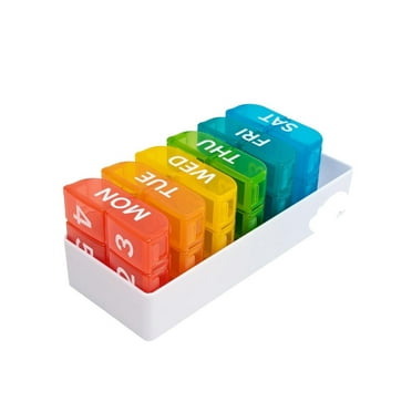 Pill Thing 7-Day Weekly Pill Box Organizer Case, Secure Small Travel ...