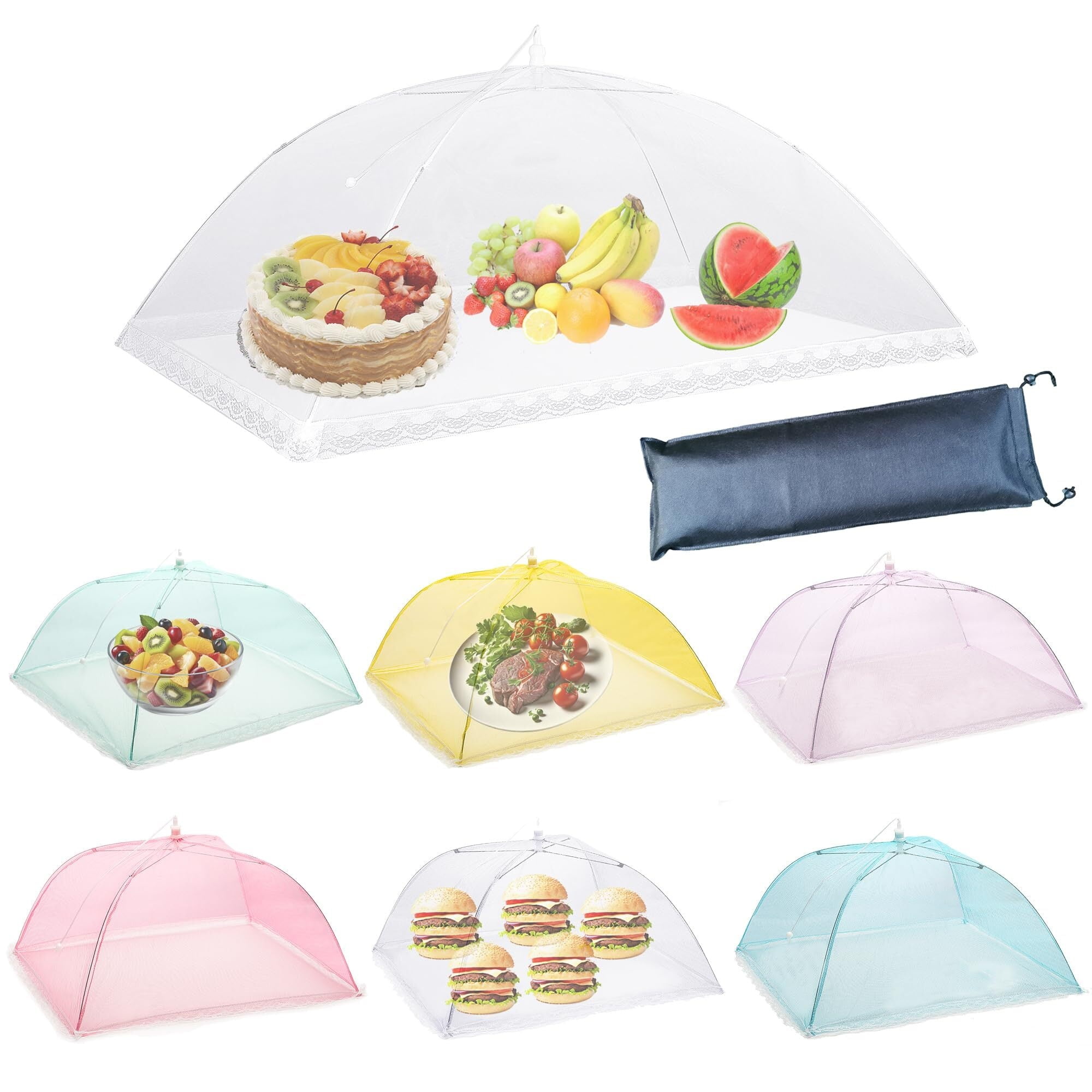 XIEzd Food Covers for Outside Mesh,Pop Up Mesh Food Tent Fly Covers ...