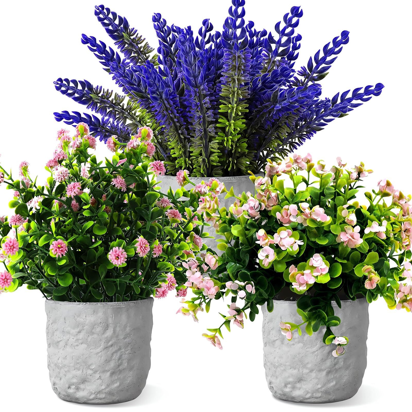 XIEzd Mini Potted Fake Plants, Small Artificial Greenery Realistic ...