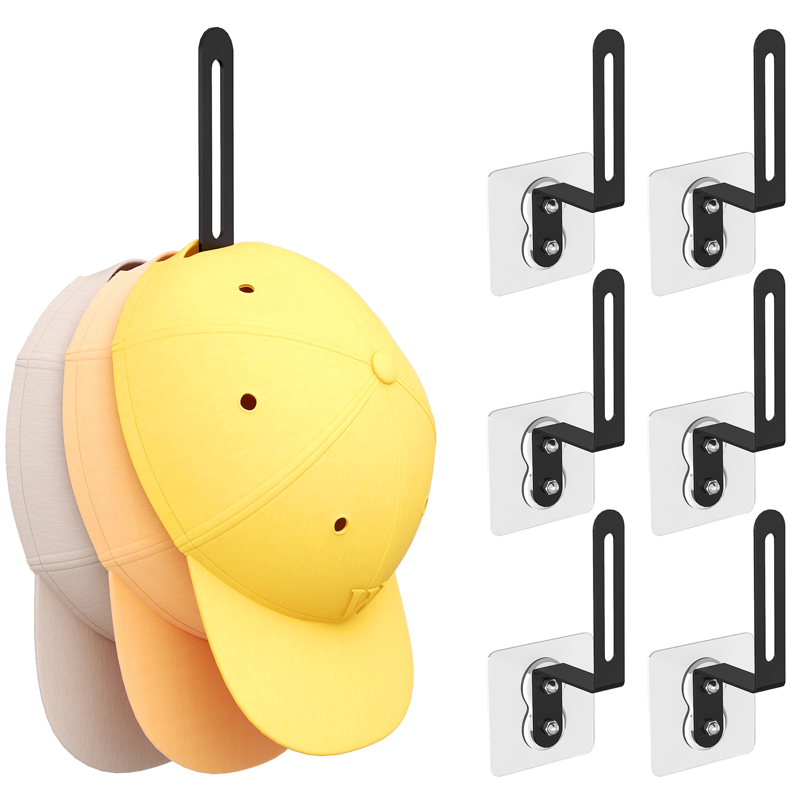 Hat Rack for Baseball Caps, Wall Mounted Wooden Hat Storage Organizer ...