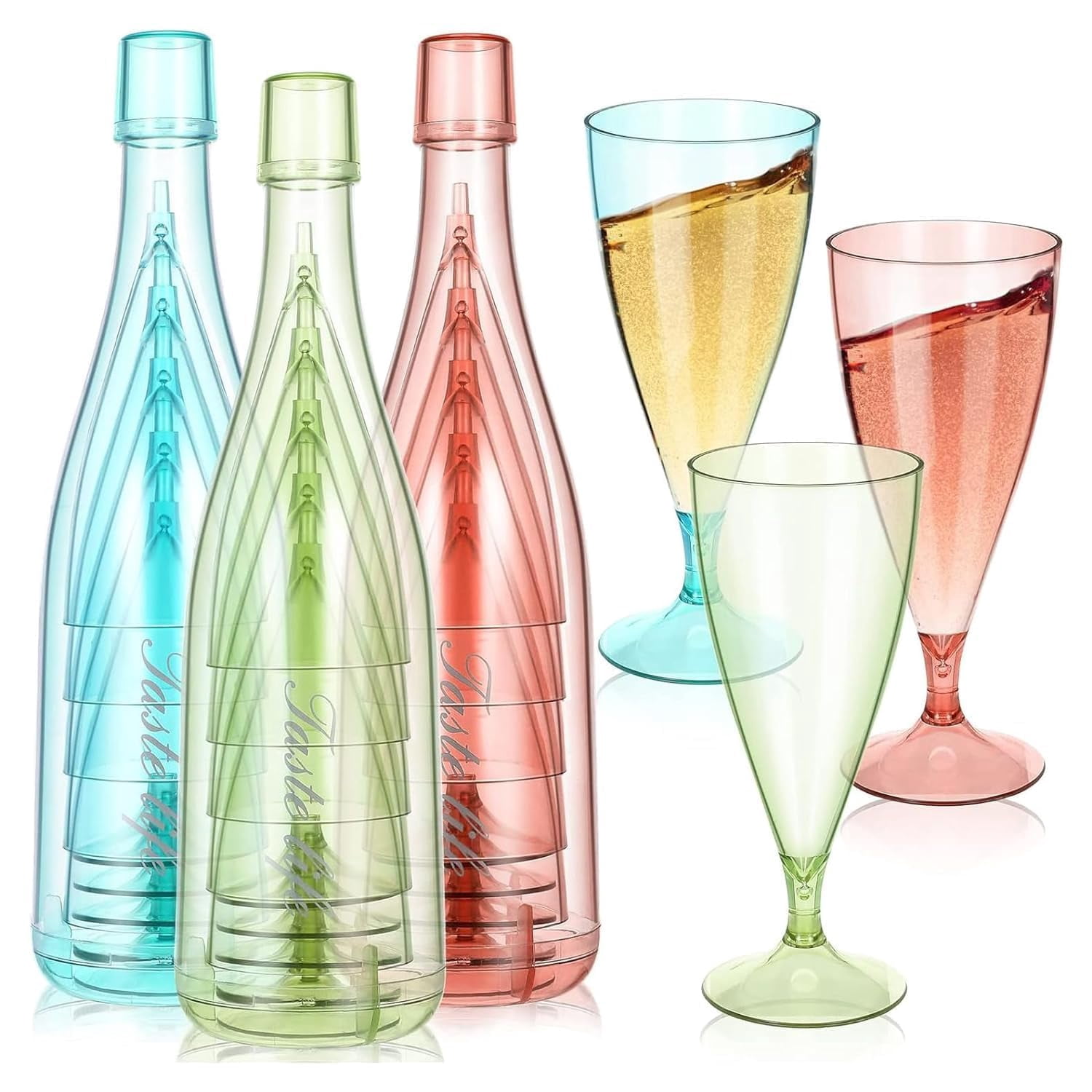 XIGSTA Portable Travel Wine Glass Set of 5 PCs Plastic Beer Drink ...