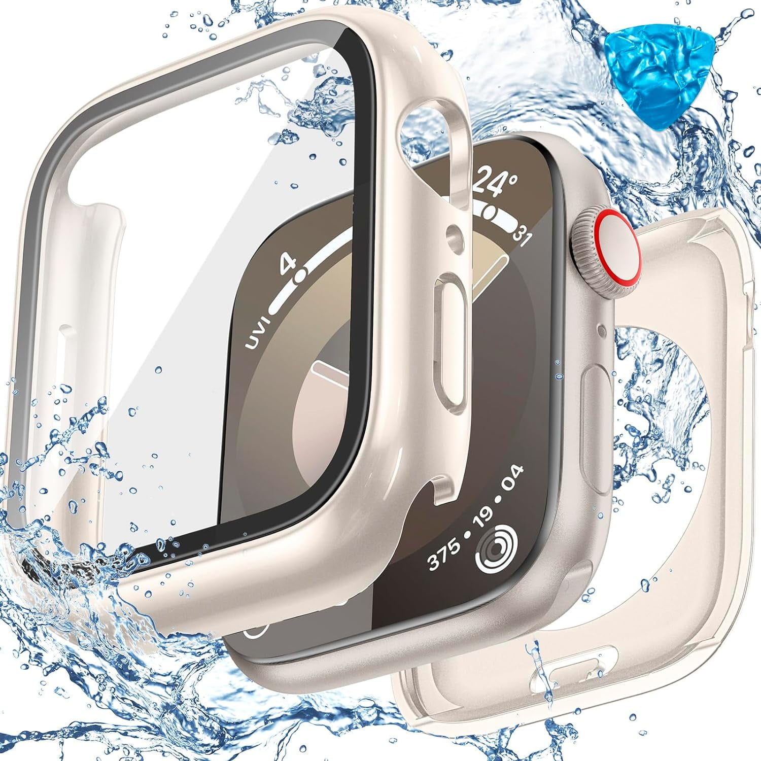 XIHAMA [2 in 1] Waterproof Case for Apple Watch Series 9 8 7 41mm, 360 ...