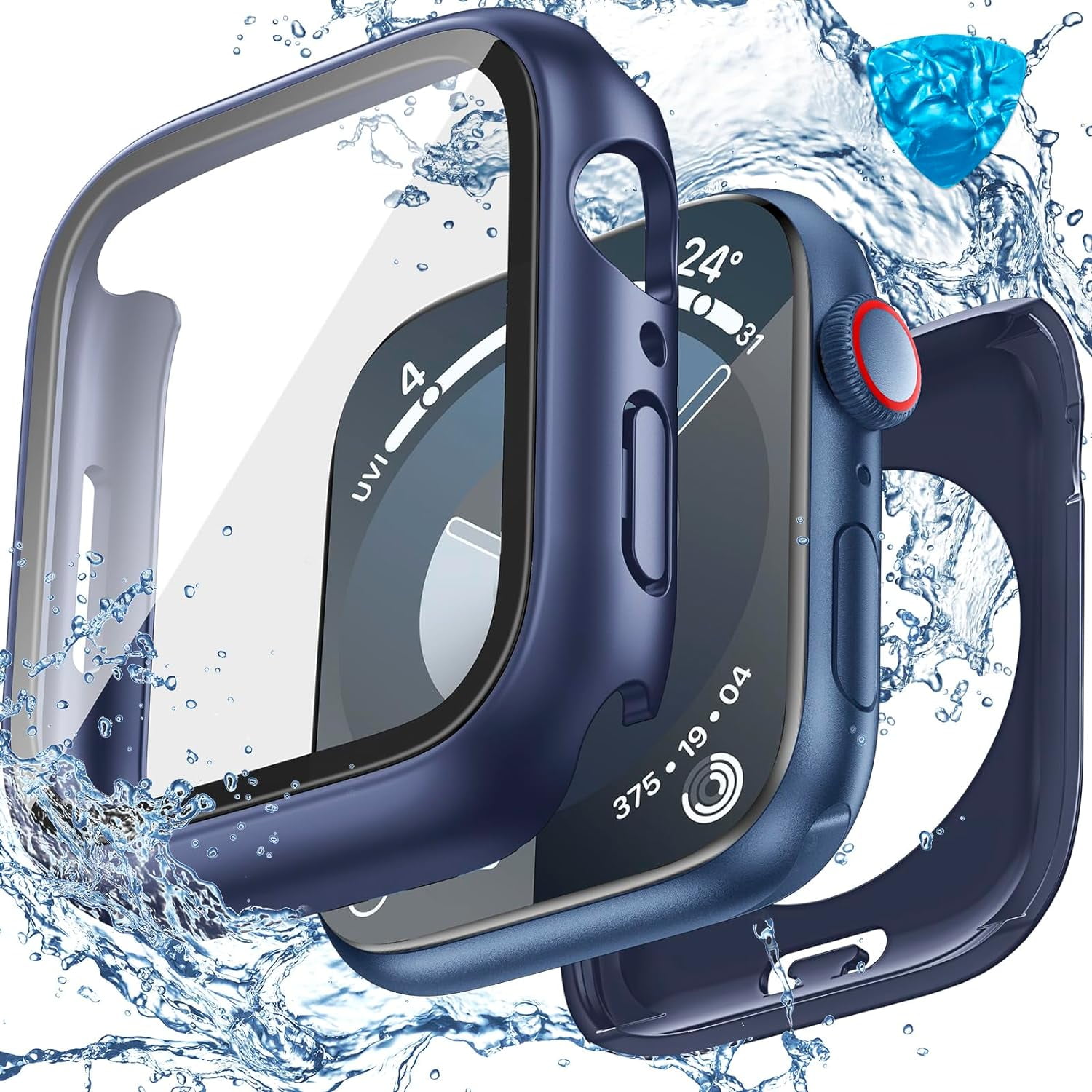 XIHAMA [2 in 1] Waterproof Case for Apple Watch Series 9 8 7 45mm, 360 ...