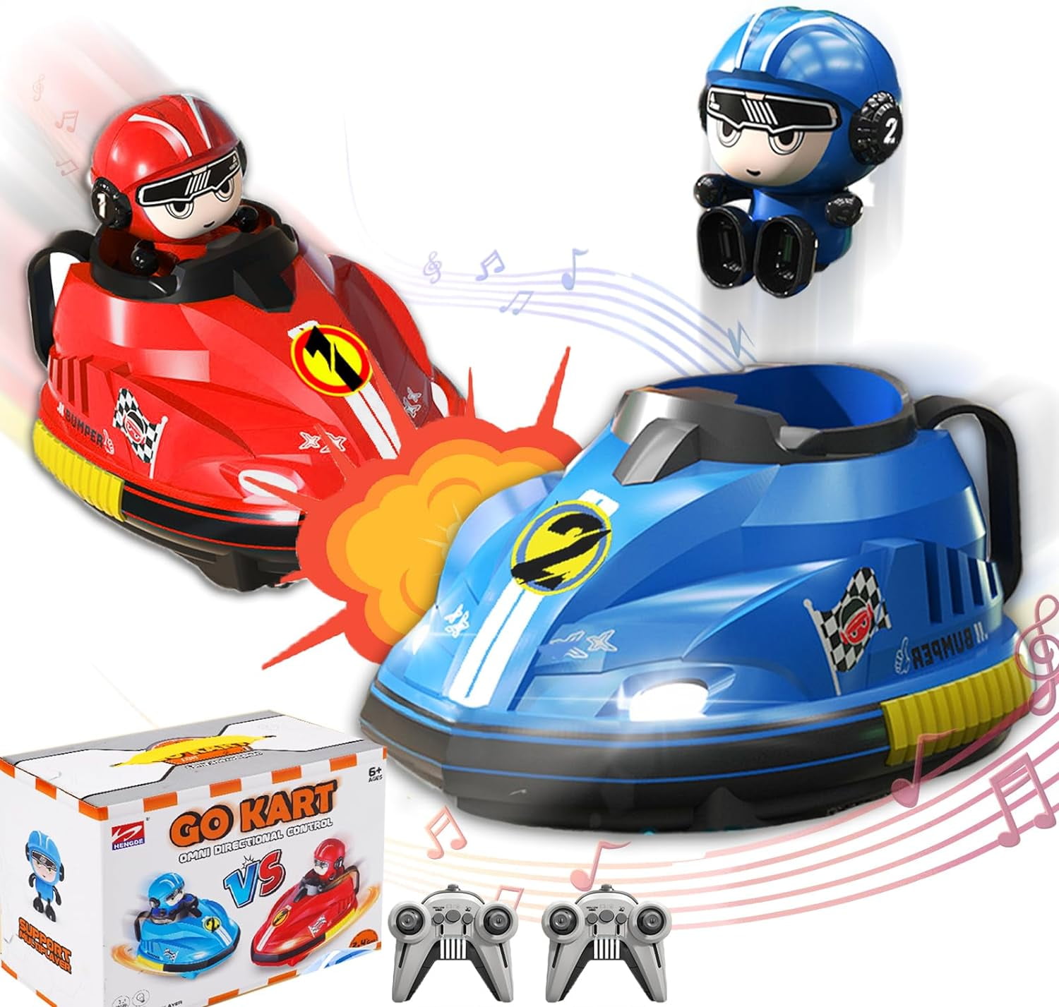 XIHAMA 2 Pack Remote Control Battle Bumper Car for Toddlers, Radio ...