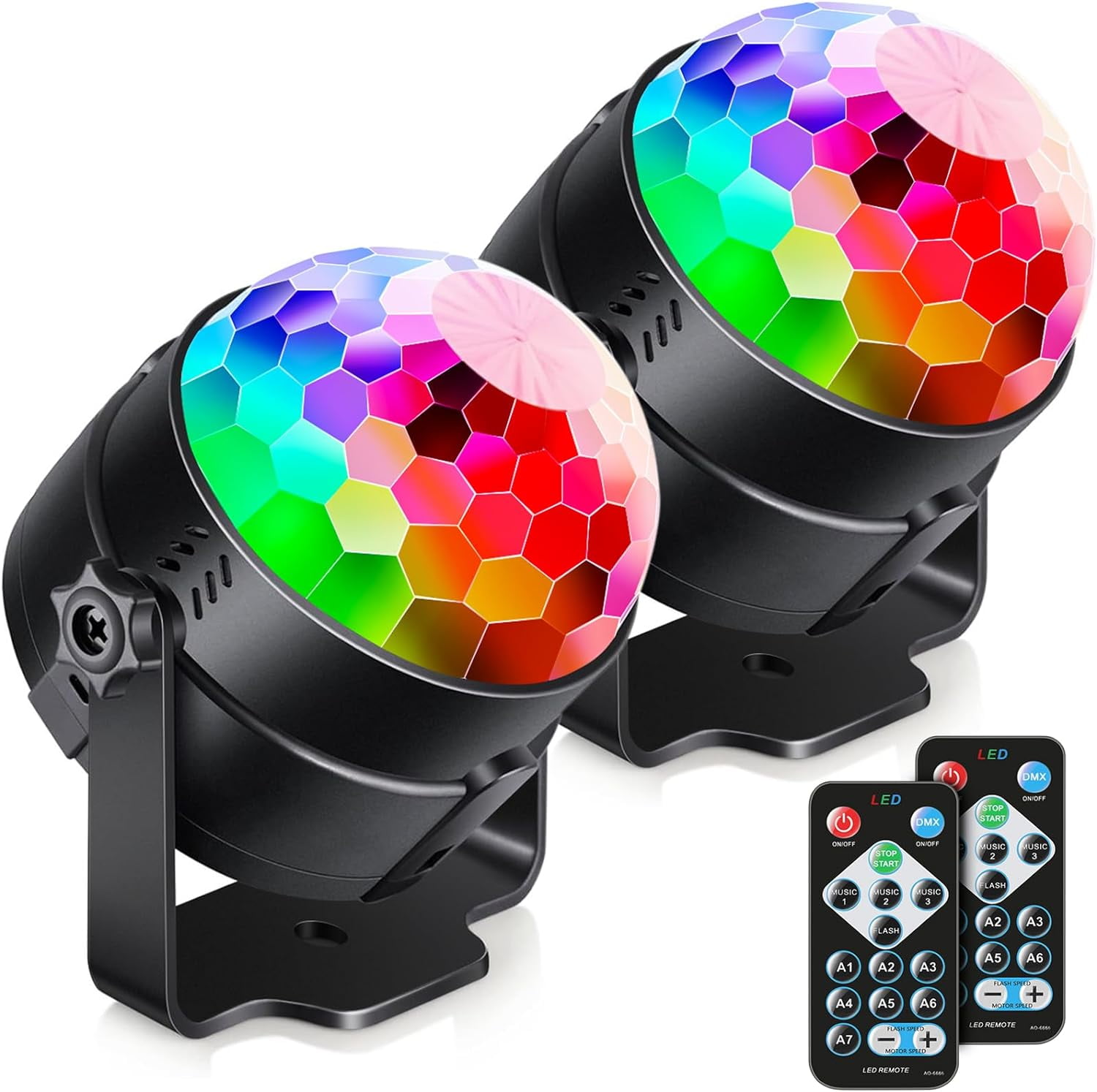 XIHAMA 2-Pack Sound Activated Party Lights with Remote Control Dj ...