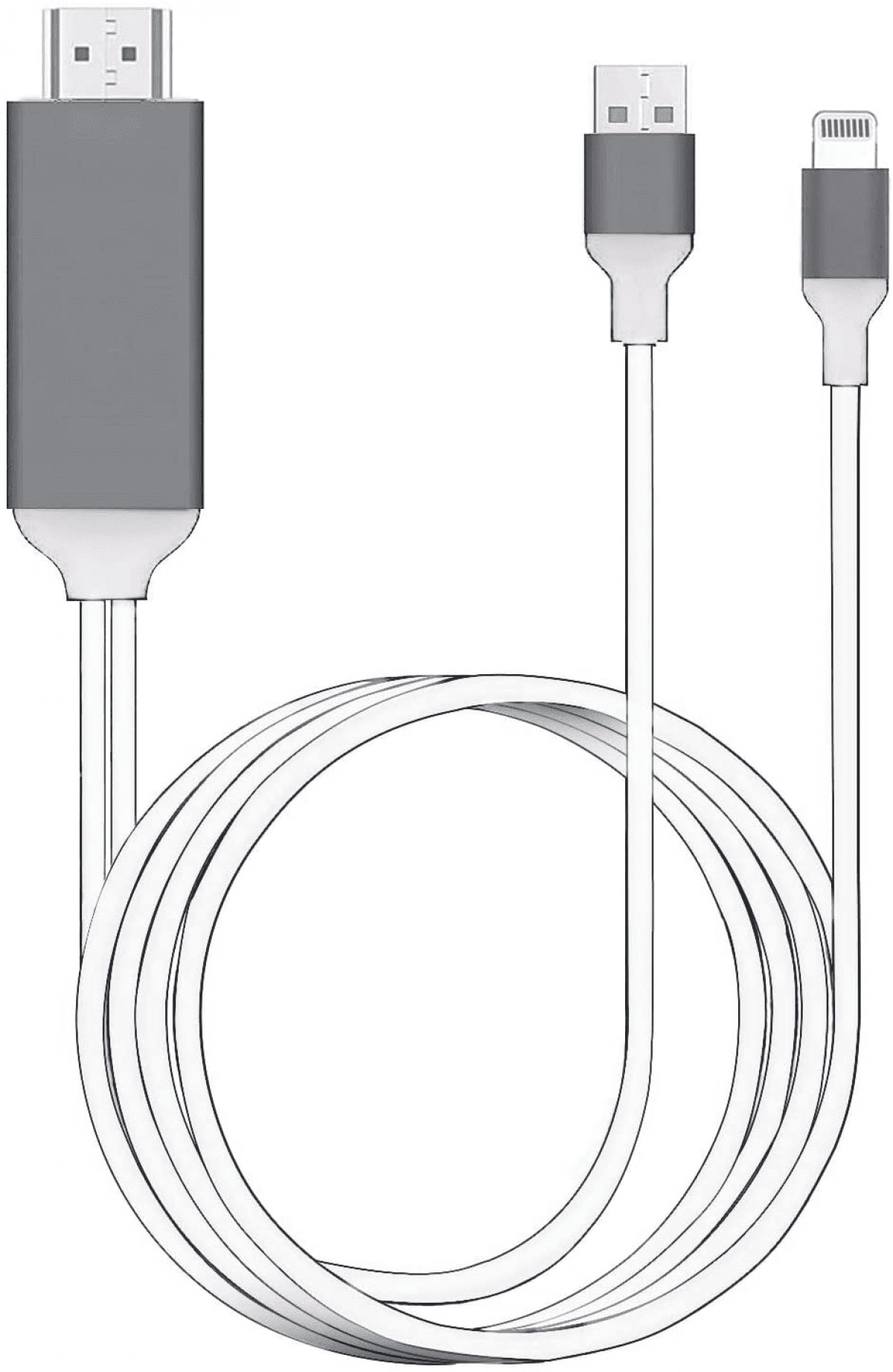 Apple Certified Lightning to HDMI Cable, Connect iPhone to HDTV, 1080P ...