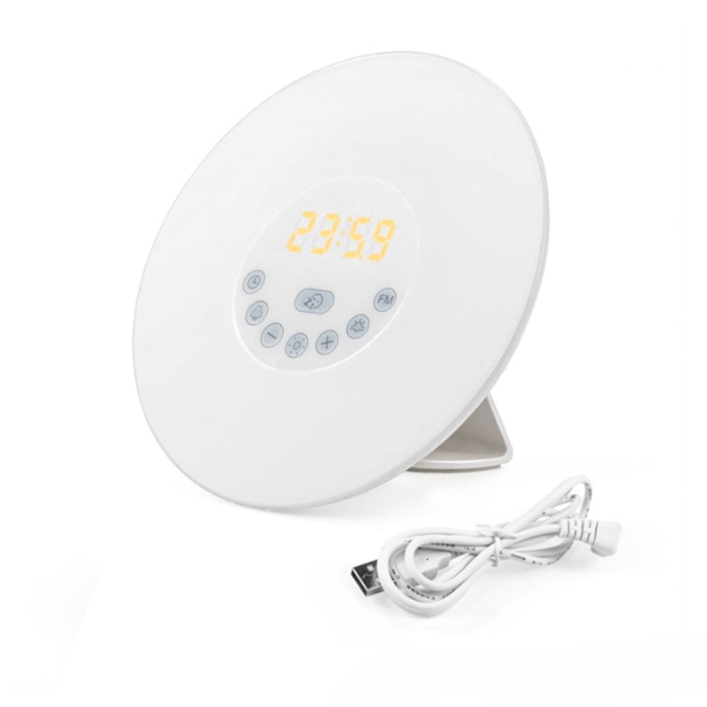 XIHAMA-Digital Radio Clock Sunset Sunrise Simulation Tabletop Dimmable ...