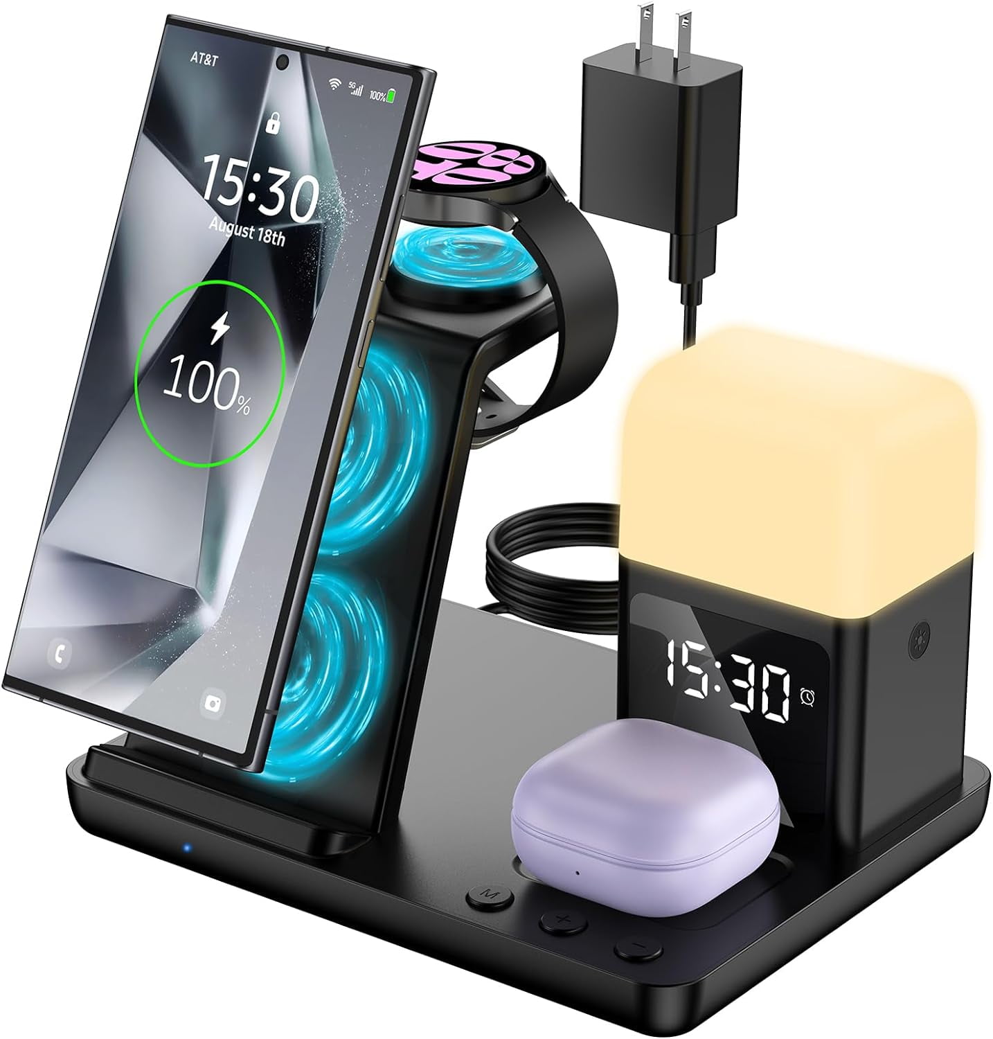 XIHAMA Samsung Wireless Charging Station, 6-in-1 Wireless Charger with ...