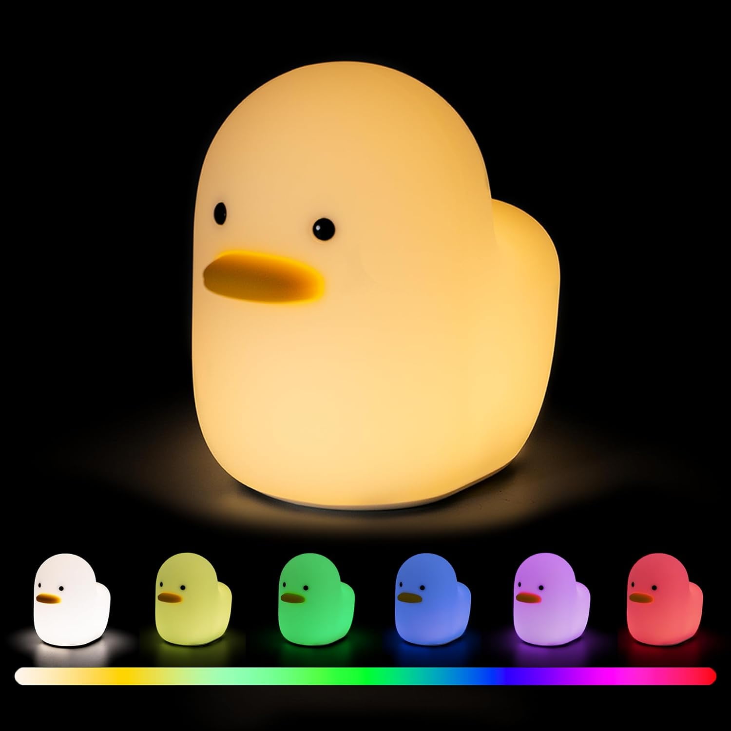 XIHAMA Voice Control LED Benson Night Light, Cute Duck Animal Silicone ...