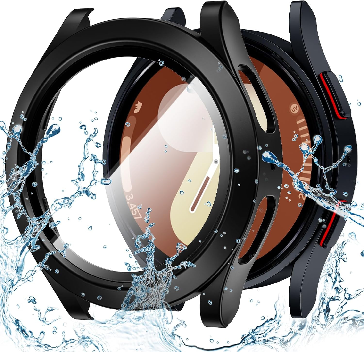 XIHAMA Waterproof Case for Galaxy Watch 6/FE/5/4/7 Screen Protector ...
