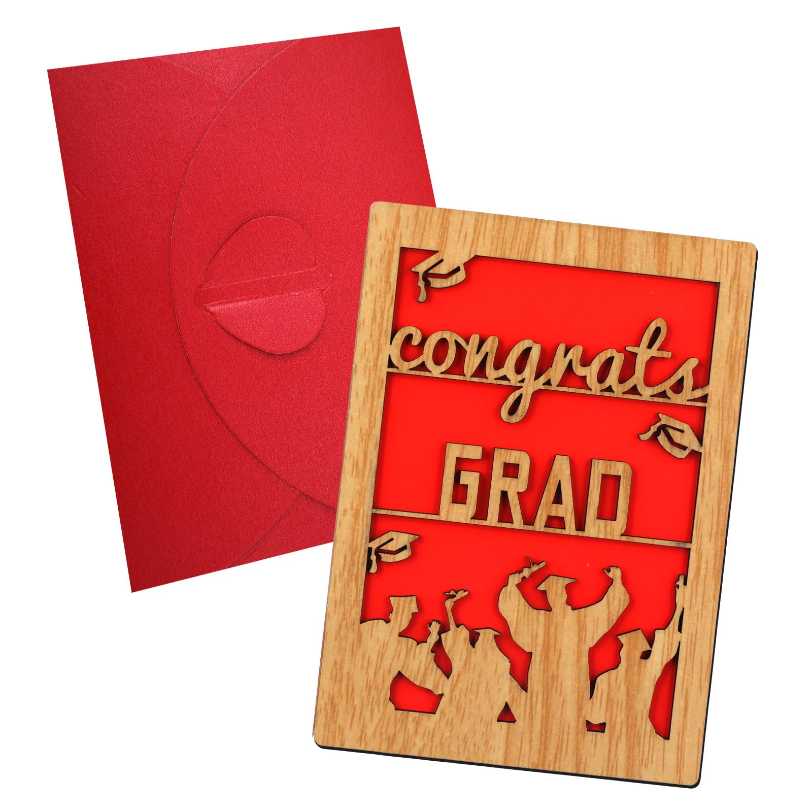 XIHIRCD 2pcs Wooden Graduation Card with Envelope, 2024 Graduation ...
