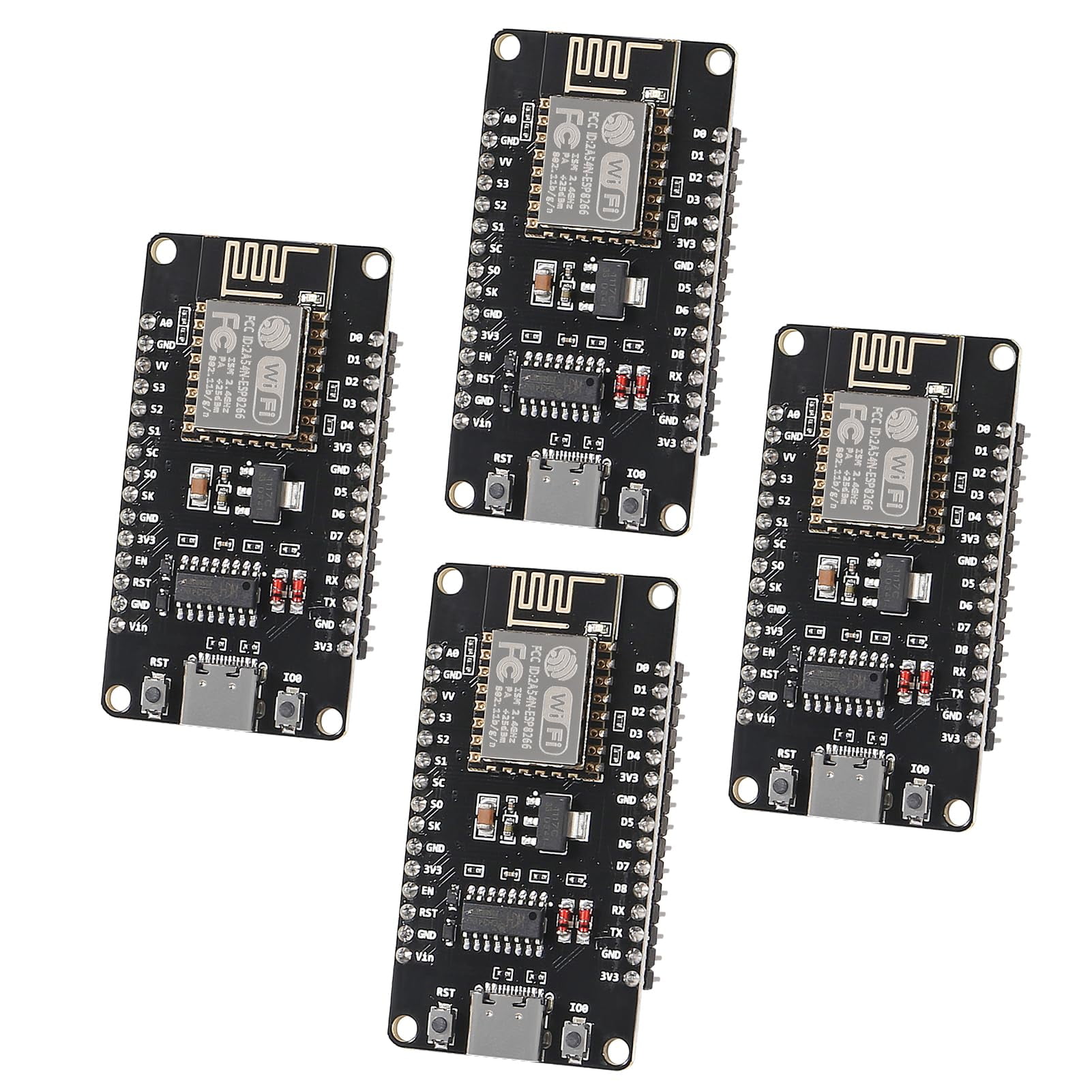 XIITIA 4pcs Type-C USB SSF20 ESP8266 ESP-12E Development Board WiFi WLAN Wireless Module CH340 ...