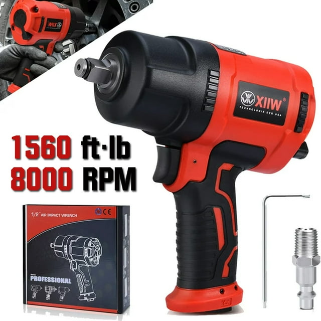 XIIW 1/2 Impact Wrench 1560ft-lbs, 8000RPM Air Impact Gun, Lightweigh 4 ...