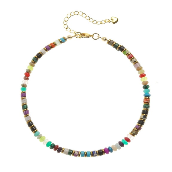 Natural Stone Bead Hoop Earrings for Women, Boho Handmade Lightweight ...